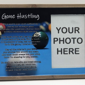 Gone Hustling Billiards Memorial Frame: Pool Player Tribute With Poem ...