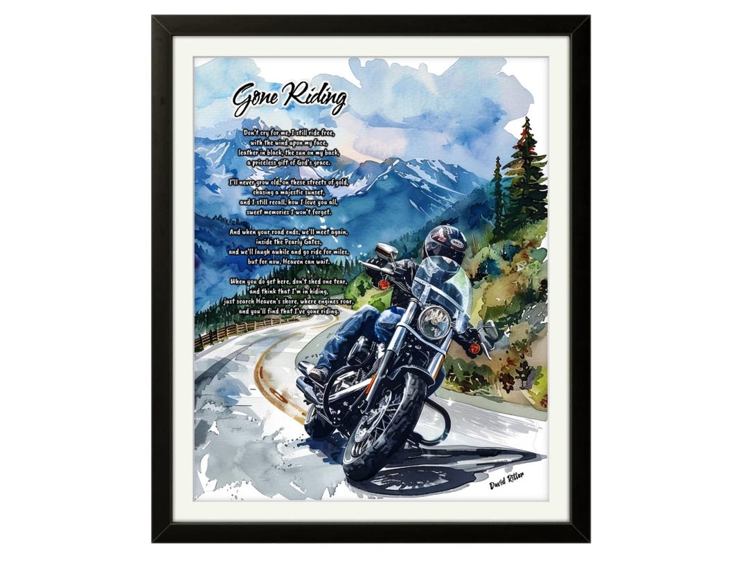 Gone Riding Memorial Poem for Bikers - Digital Download, Sympathy Gift ...