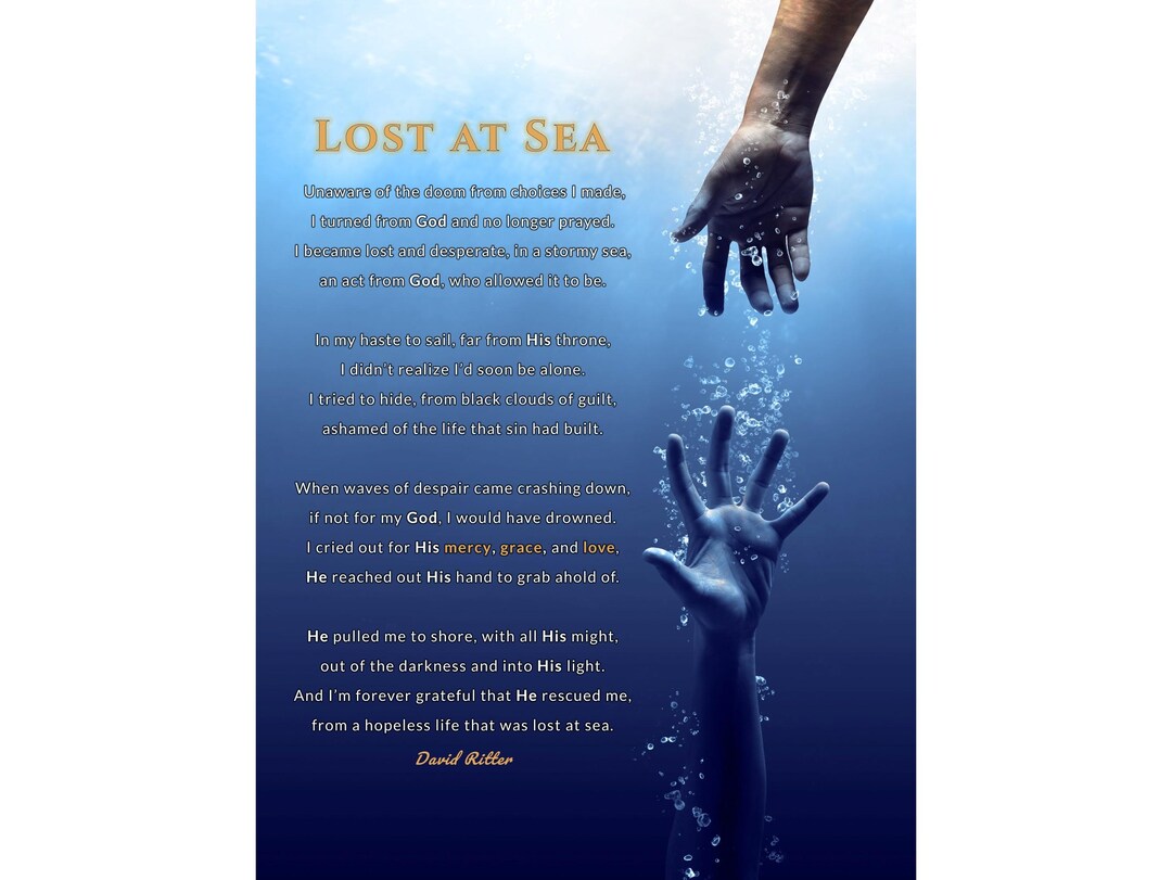 Lost at Sea Poem Poster: Christian Gift for Grief, Recovery (18x24) - Etsy
