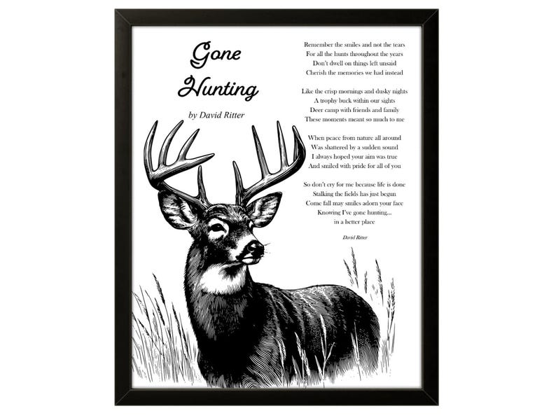 Hunting Memorial Poem: "gone Hunting" Print (digital Download) - Etsy