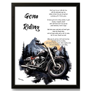 Motorcycle Memorial Poem Print: "gone Riding" Tribute - Etsy