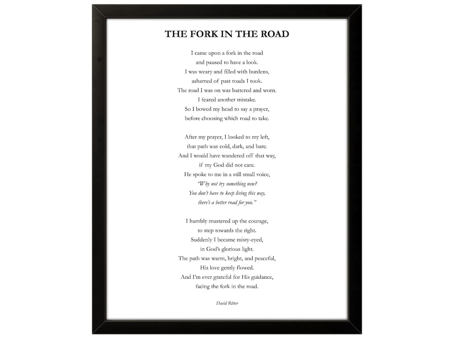 Inspirational Poem Print: "the Fork in the Road" - Courage & Resilience ...