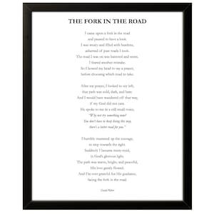 Inspirational Poem Digital Download, "the Fork in the Road" by David ...