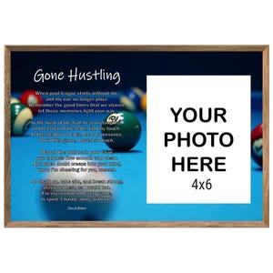 Gone Hustling Billiards Memorial Frame: Pool Player Tribute With Poem ...