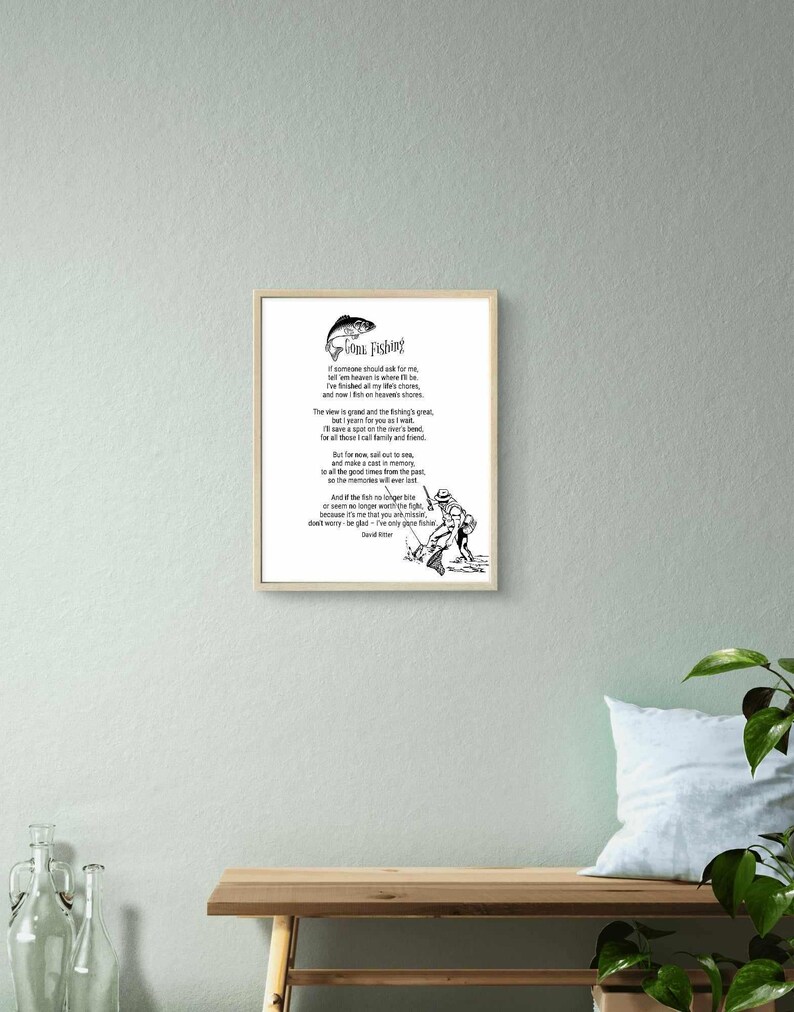 Gone Fishing Poem: Memorial Angler Tribute (revised) - Etsy
