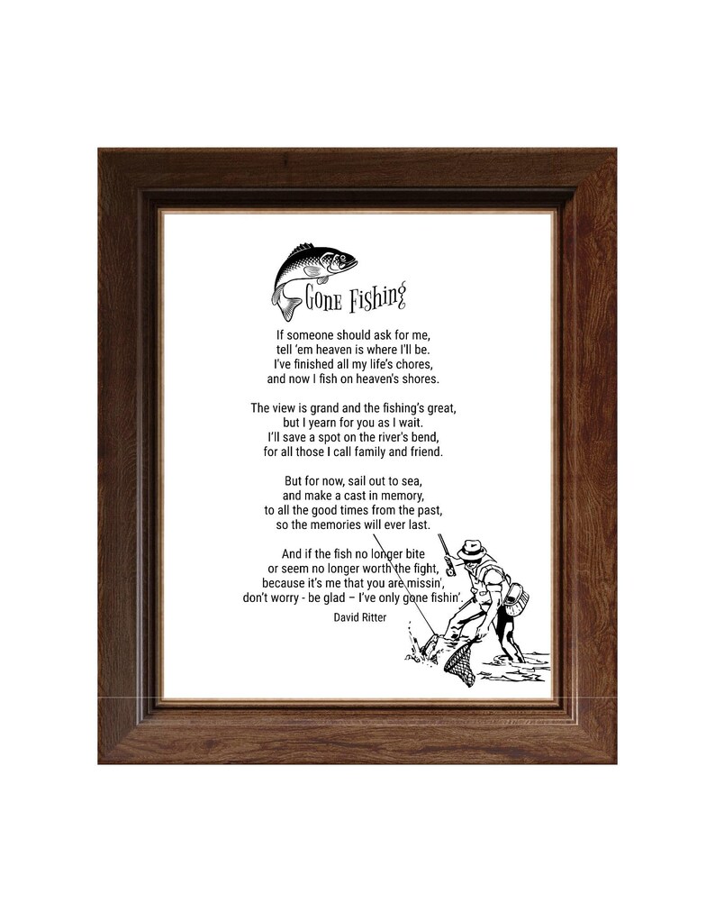 Gone Fishing Poem: Memorial Angler Tribute (revised) - Etsy