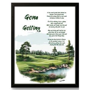 Gone Golfing Memorial Poem Print: Framed Sympathy Gift - Etsy