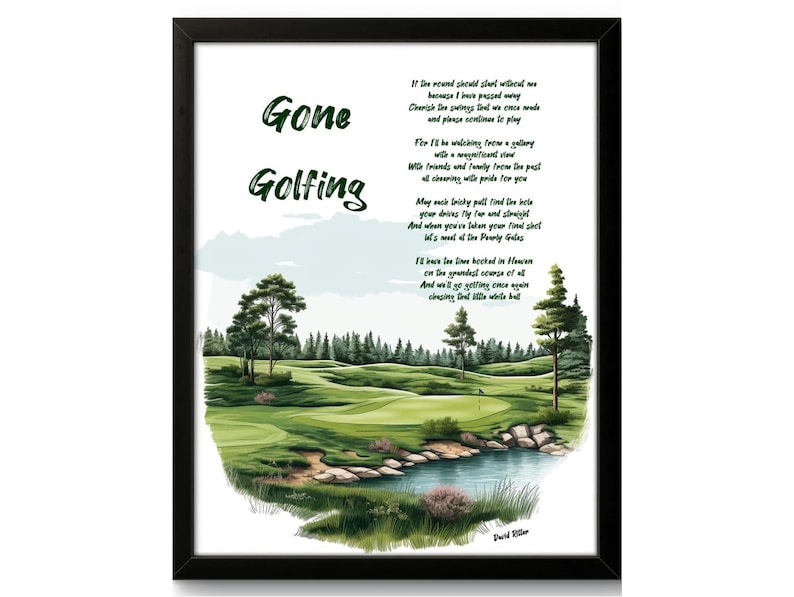 Gone Golfing Memorial Poem Print: Framed Sympathy Gift - Etsy