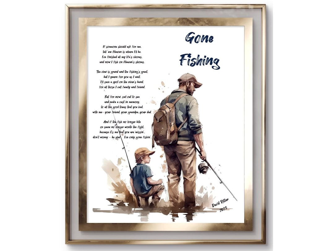 Fisherman Memorial Poem: "gone Fishing" Sympathy Gift (digital Download ...