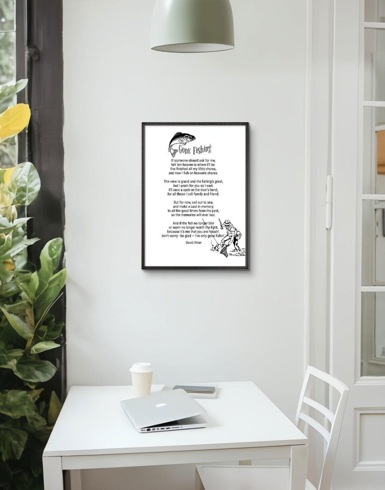 Gone Fishing Poem: Memorial Angler Tribute (revised) - Etsy