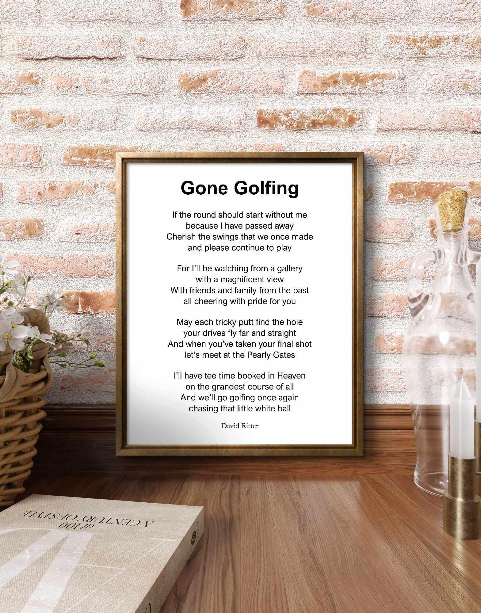 Gone Golfing Memorial Poem: Sympathy Gift for Golf Lovers (digital ...