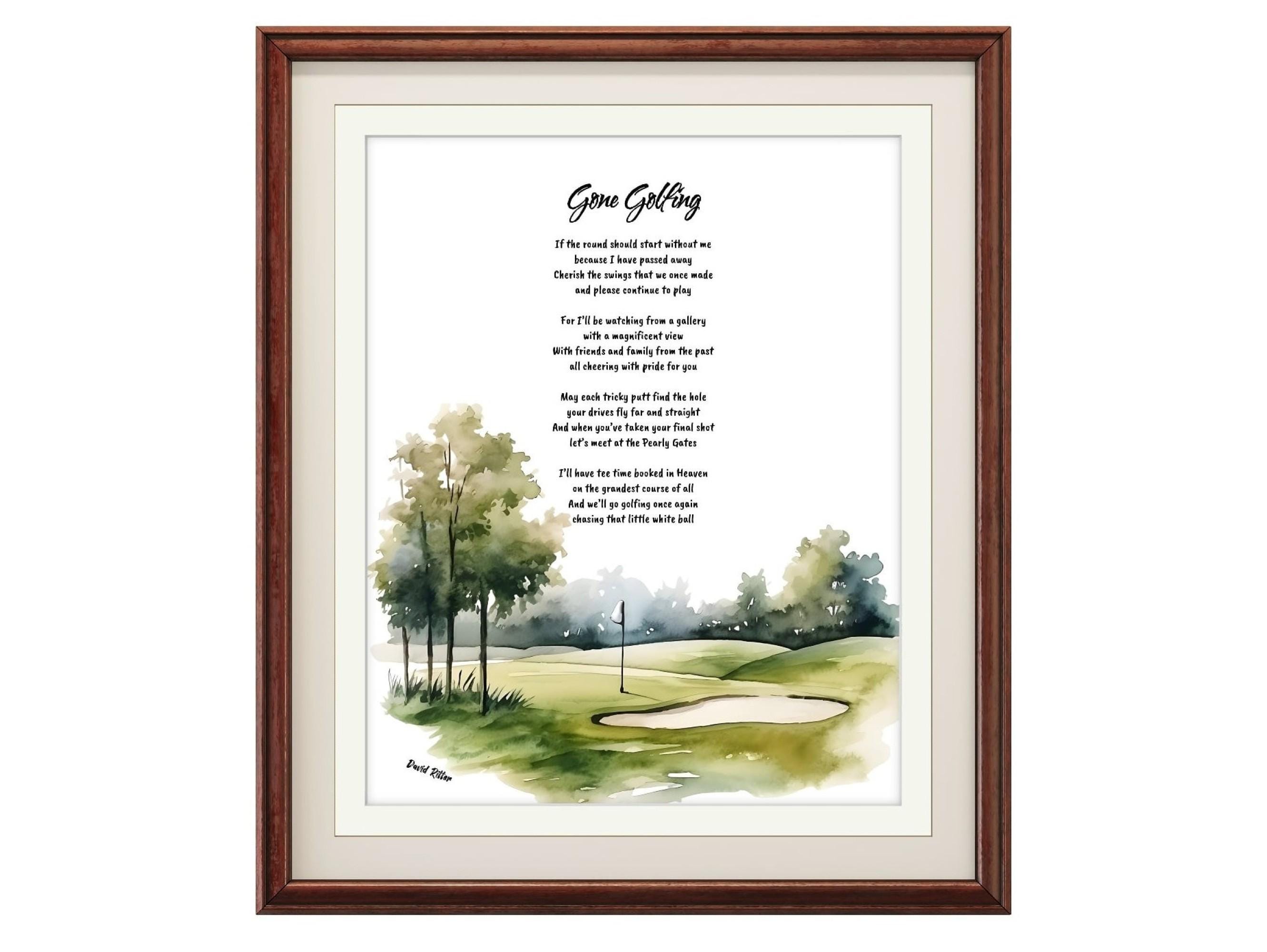 Gone Golfing Memorial Poem: Golf Tribute Sympathy Gift (digital ...