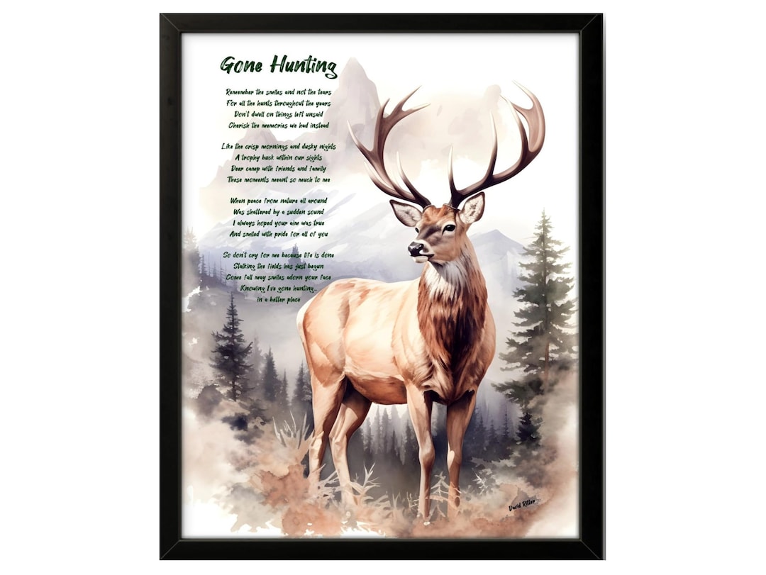 Gone Hunting Memorial Poem: Framed Hunter Tribute Print - Etsy