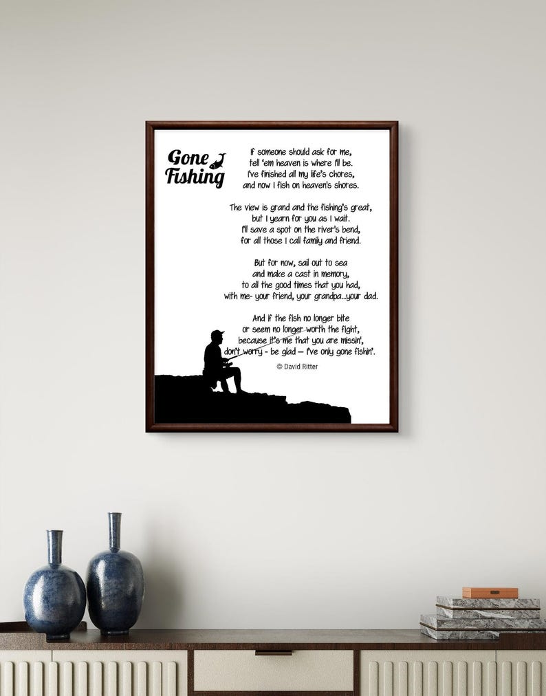 Gone Fishing Memorial Poem: Fisherman Tribute (digital Download) - Etsy