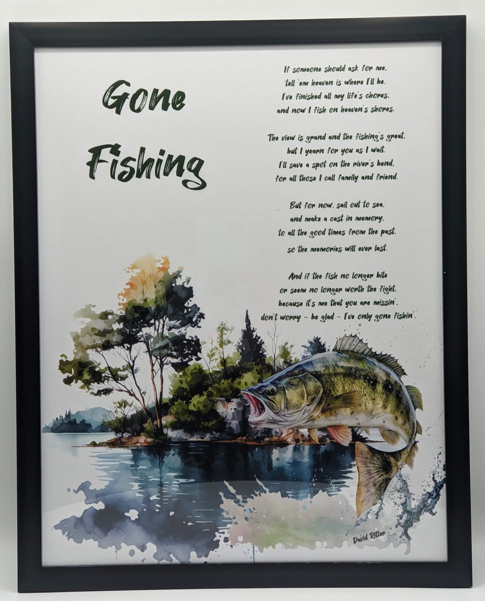 Gone Fishing Poem to Honor a Loved One Who Loved Fishing and Help ...