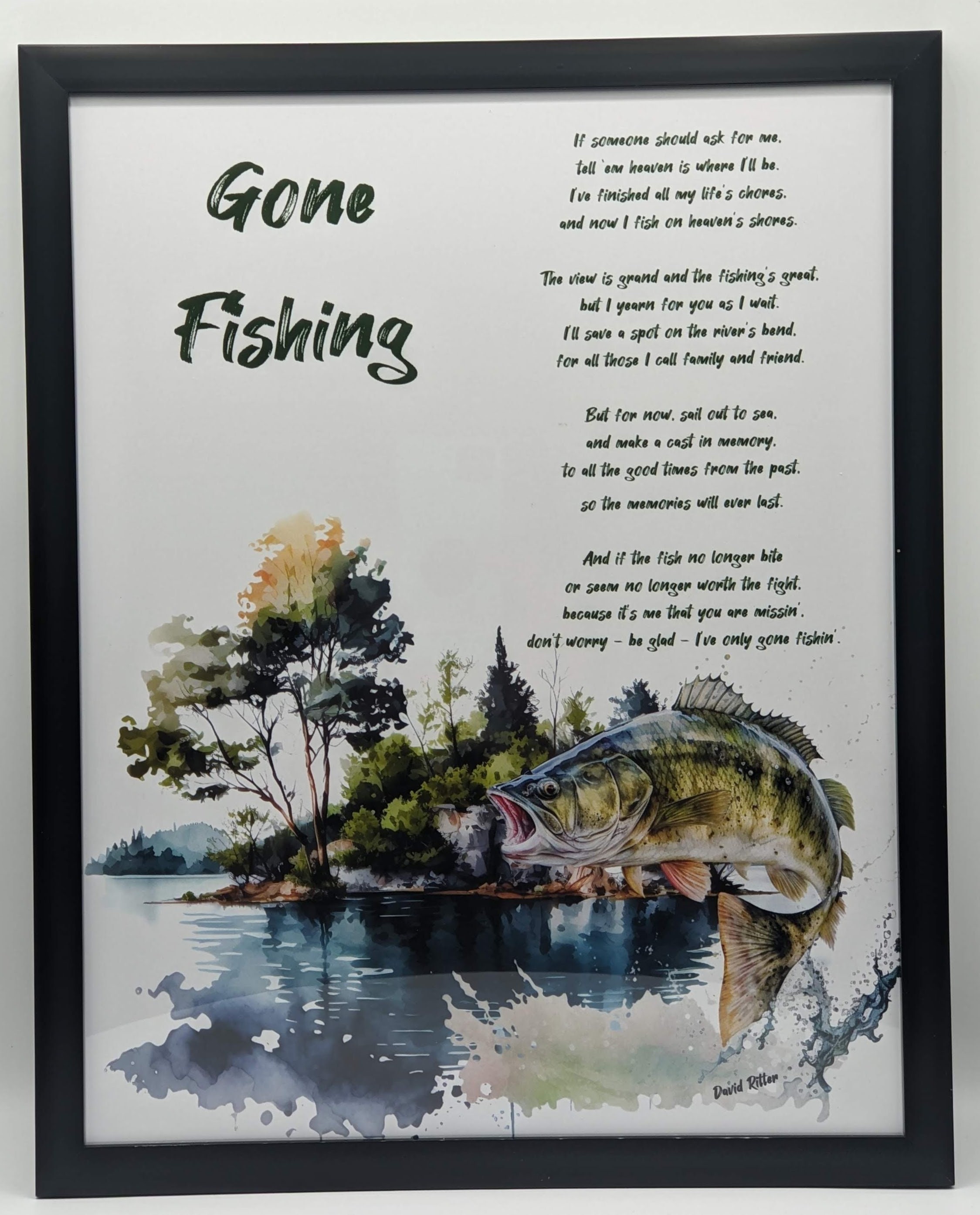 Gone Fishing Poem to Honor a Loved One Who Loved Fishing and Help ...