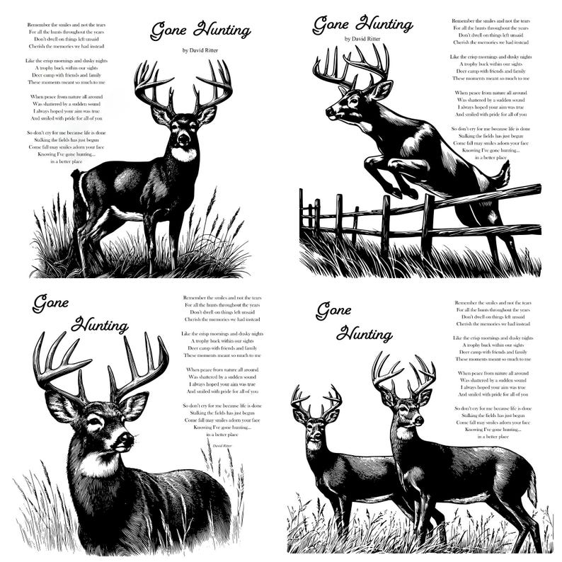 Gone Hunting Memorial Poem: Hunter Tribute Keepsake (digital Download ...