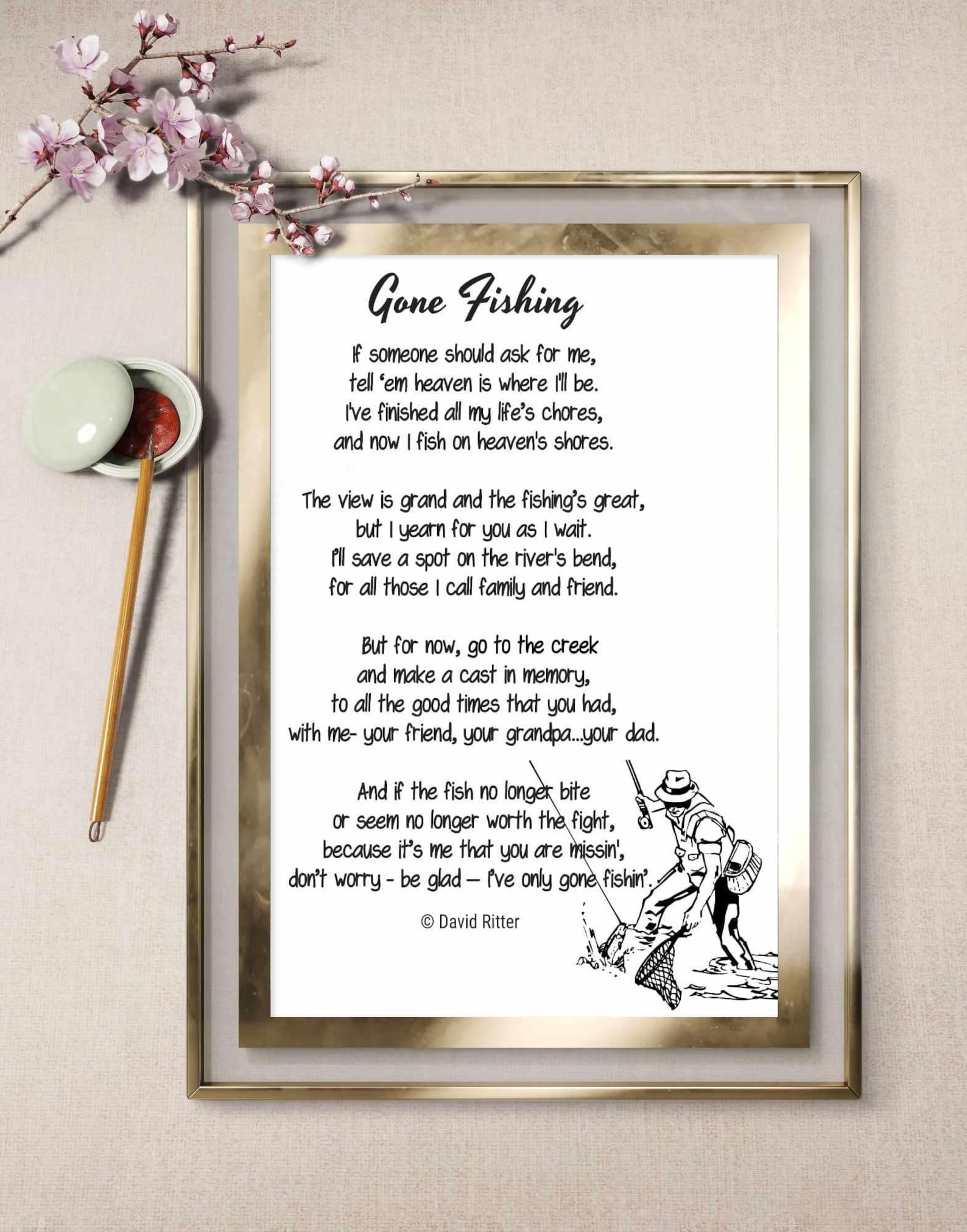Gone Fishing Poem Print: Memorial Gift for Fisherman (digital Download ...