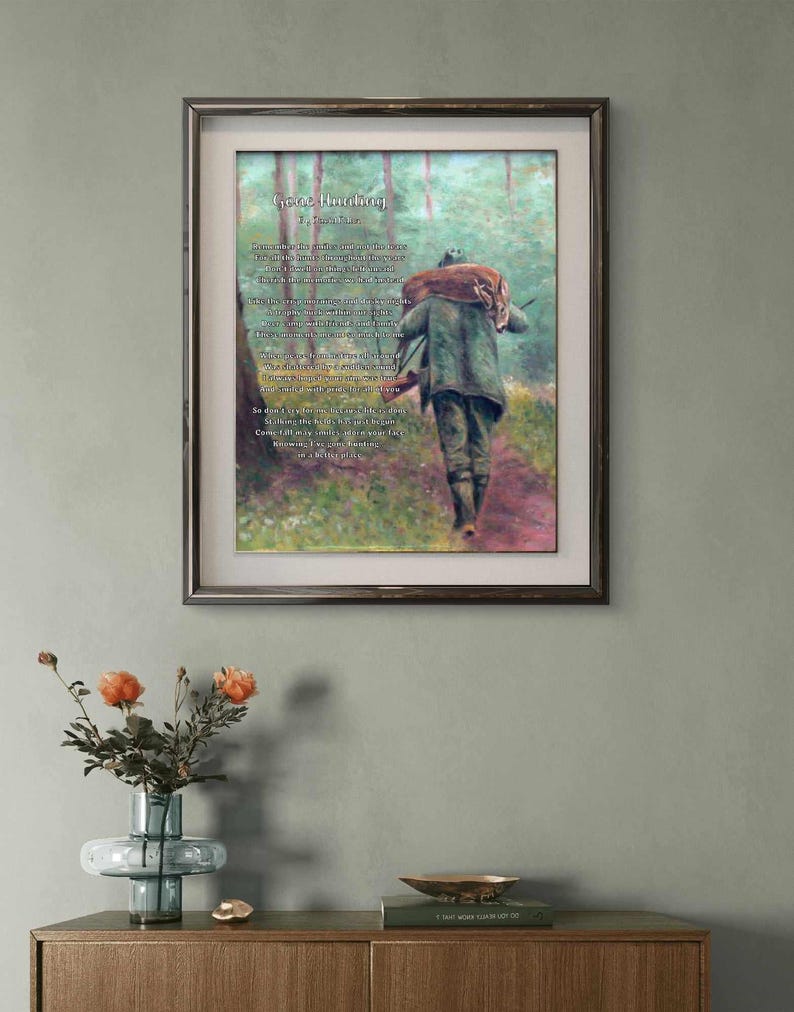 Vintage "gone Hunting" Poem Print: Rustic Hunter Tribute (digital ...