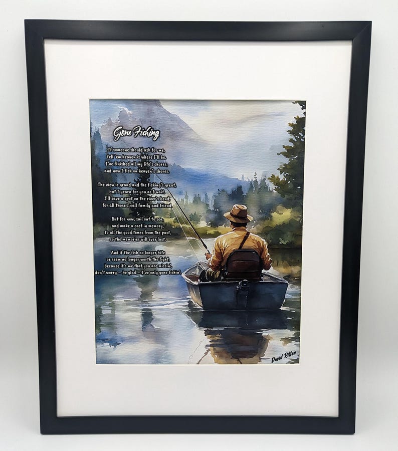 Gone Fishing Poem Print: Sympathy Gift, Fisherman Memorial Art - Etsy