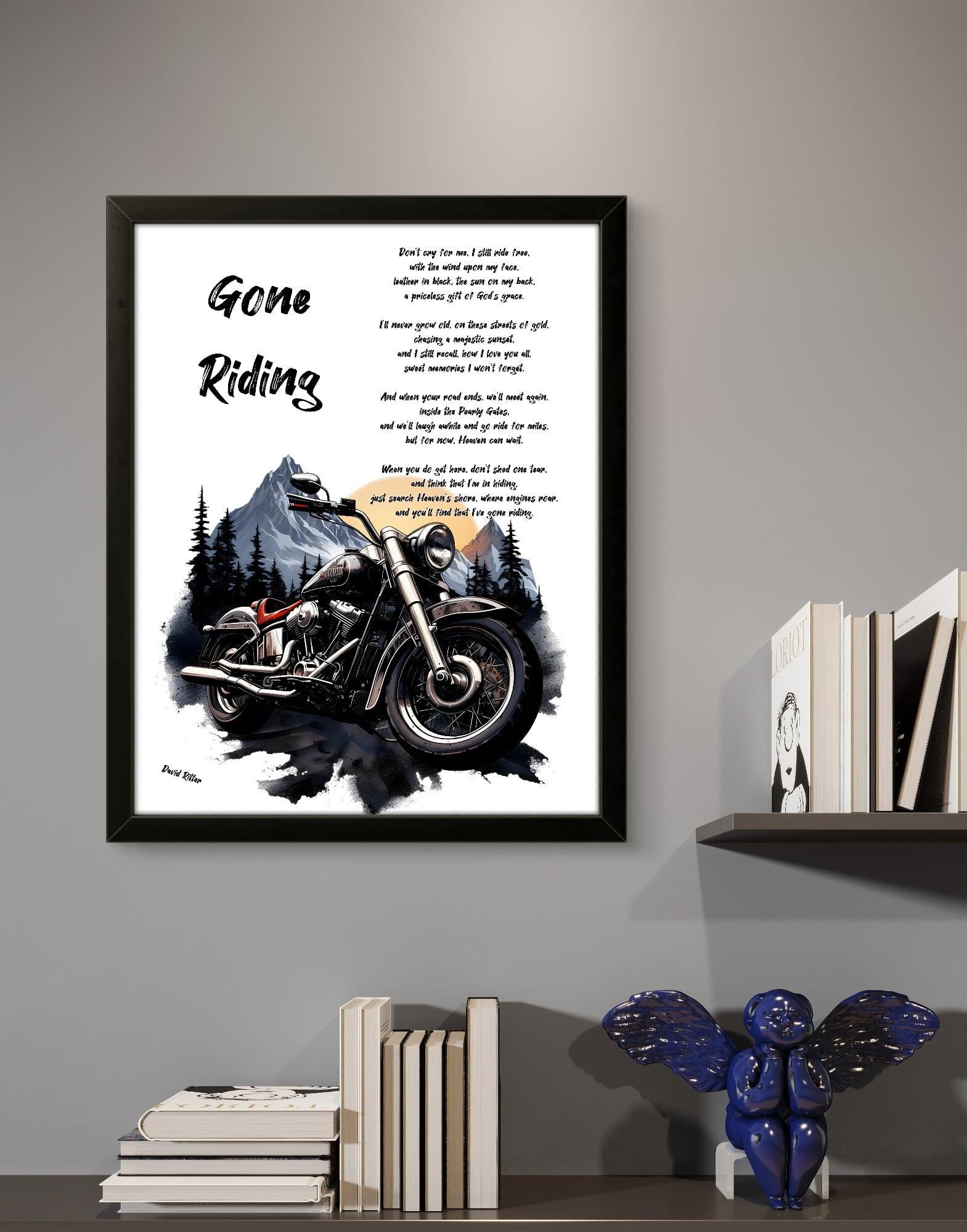 Motorcycle Memorial Poem Print: "gone Riding" Tribute - Etsy