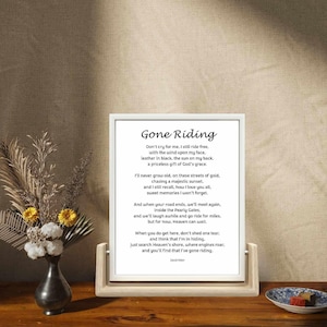 Gone Riding Memorial Poem - Digital Download Tribute for Bikers ...