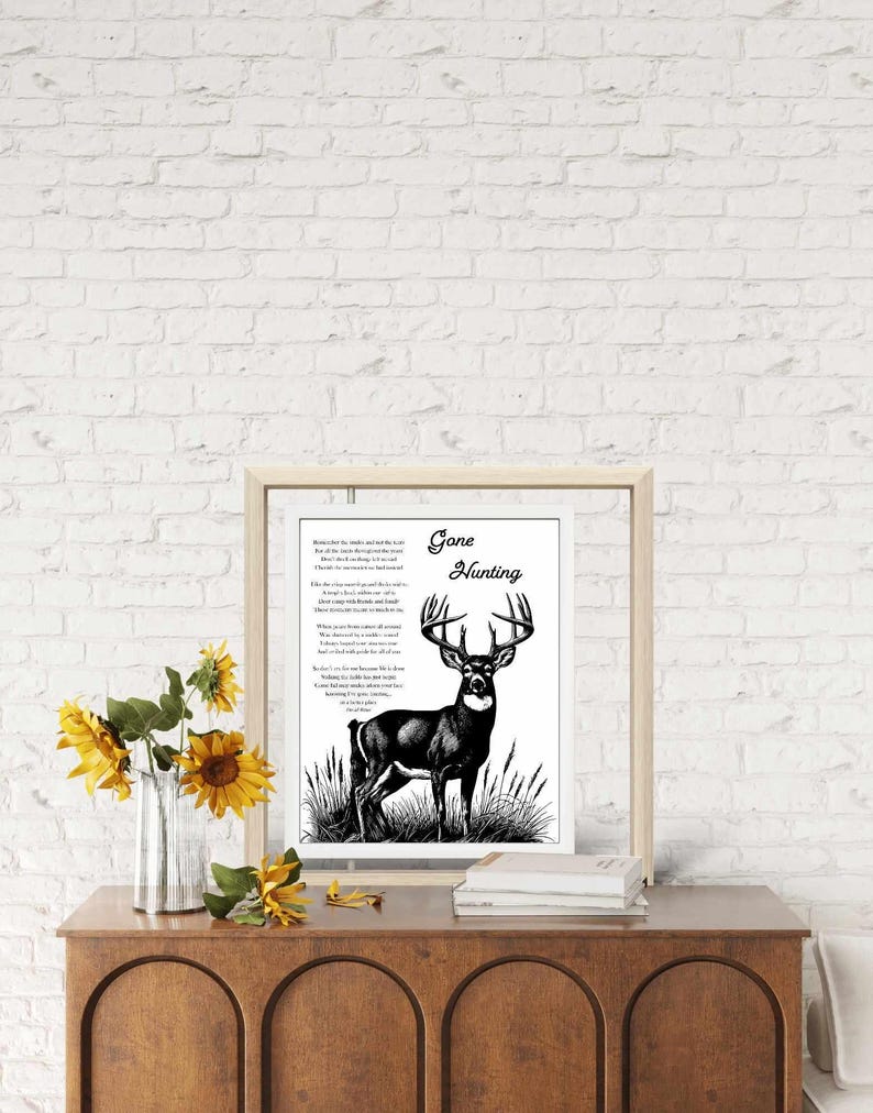 Hunter Memorial Poem Print: "gone Hunting" Tribute (digital Download ...