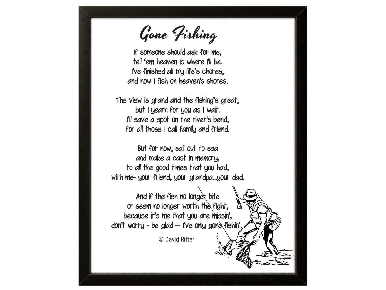 Gone Fishing Poem Print: Memorial Gift for Fisherman (digital Download ...