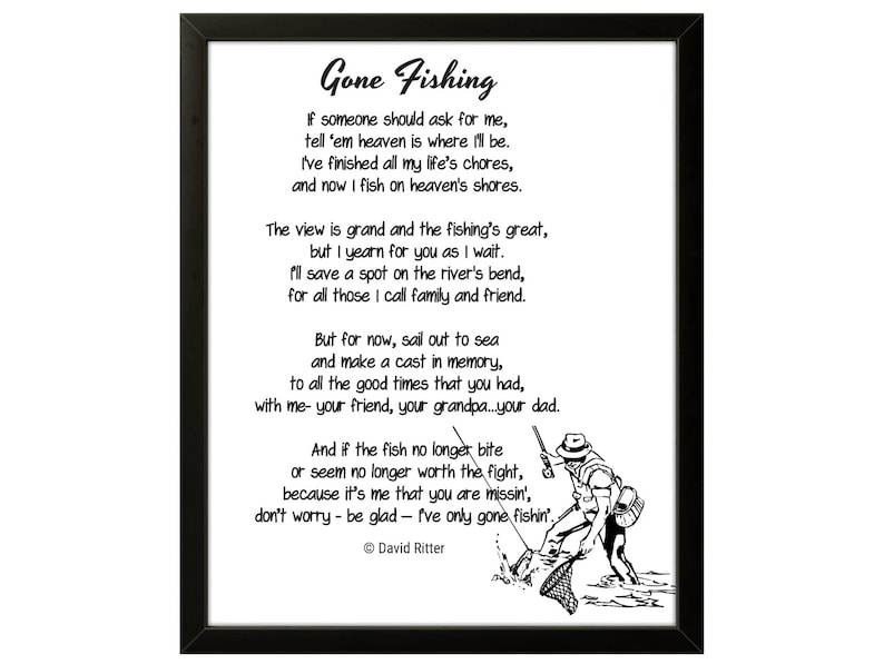 Gone Fishing Poem Print: Memorial Gift for Fisherman (digital Download ...