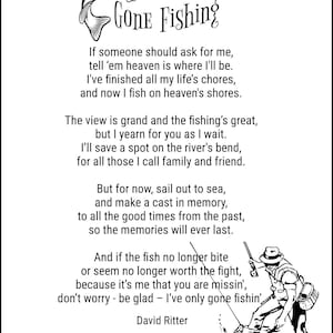 Gone Fishing Poem: Memorial Angler Tribute (revised) - Etsy