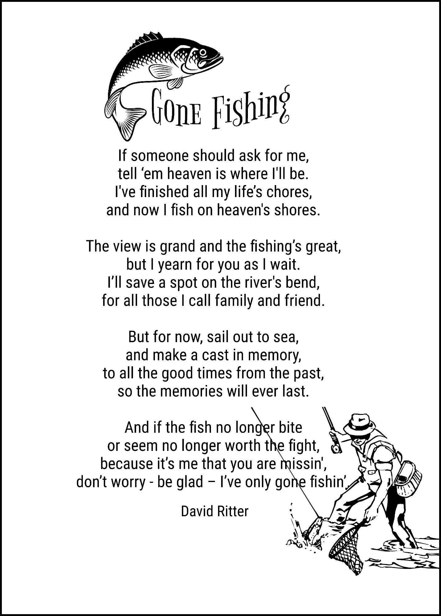 Gone Fishing Poem: Memorial Angler Tribute (revised) - Etsy