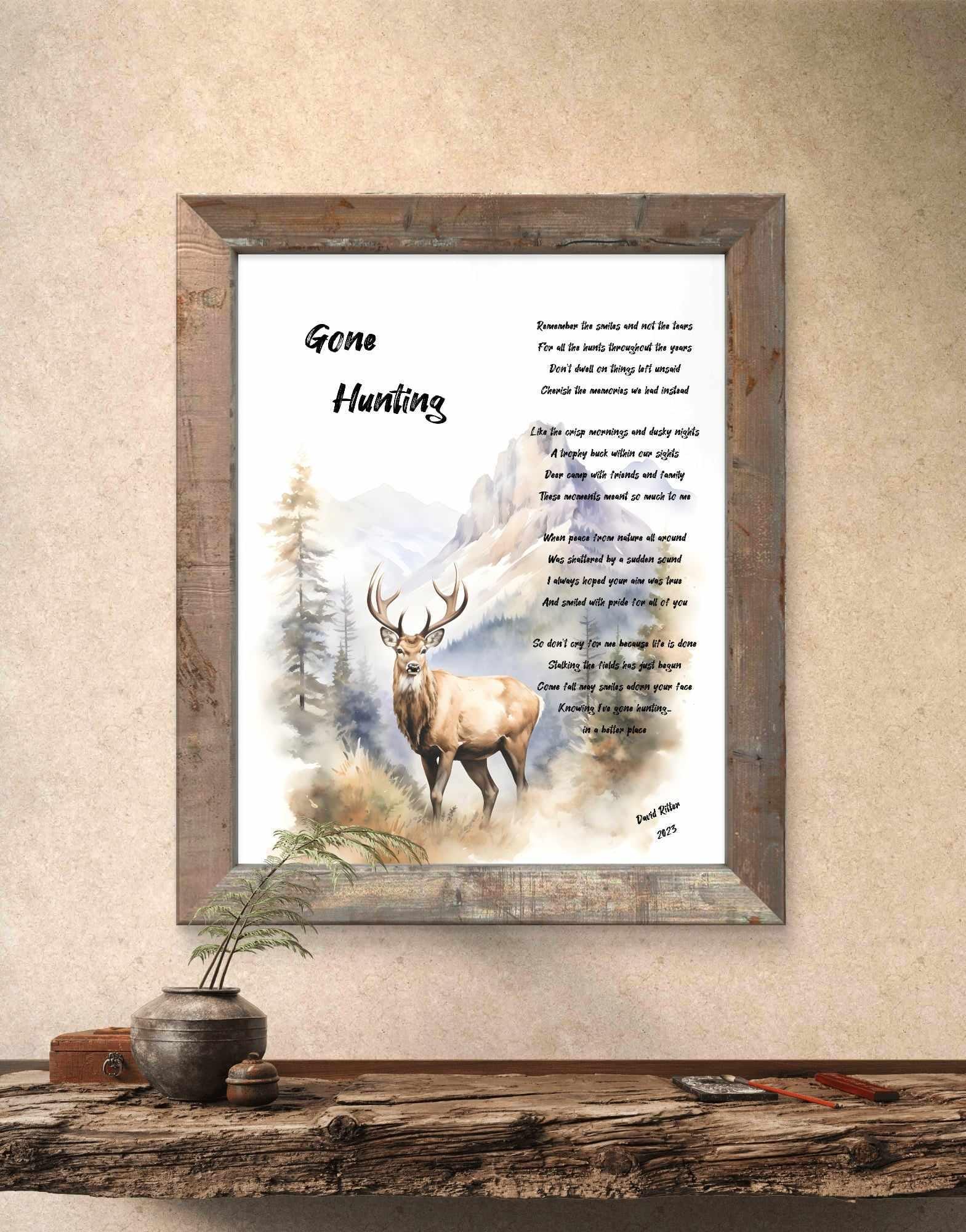 Gone Hunting Memorial Poem: Hunter Sympathy Gift (digital Download) - Etsy