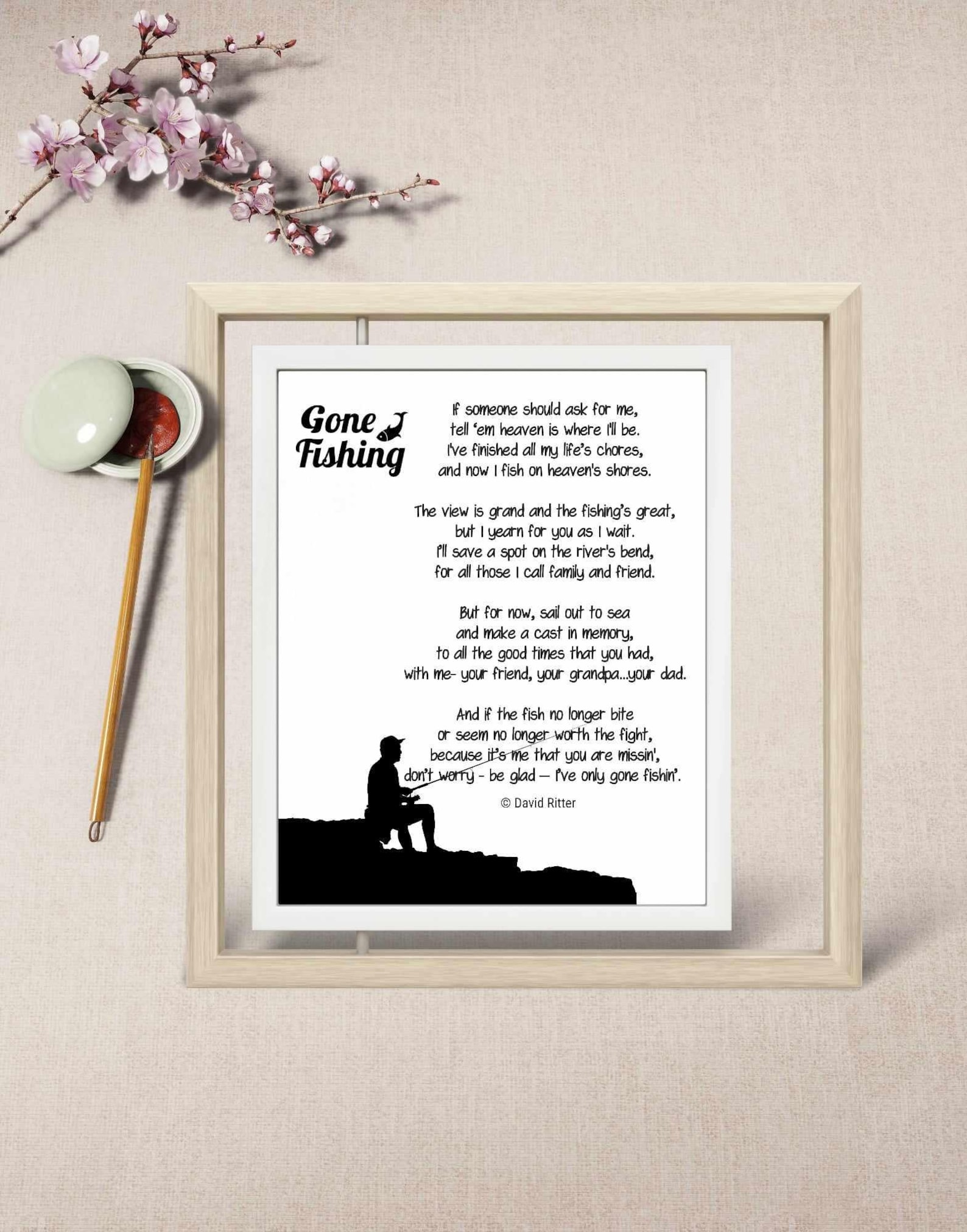 Gone Fishing Memorial Poem: Fisherman Tribute (digital Download) - Etsy