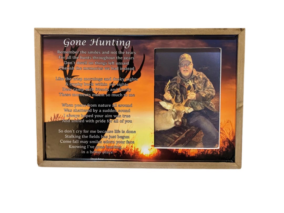 Custom Hunting Memorial Frame With Poem Tribute for Dad, Grandpa, or ...