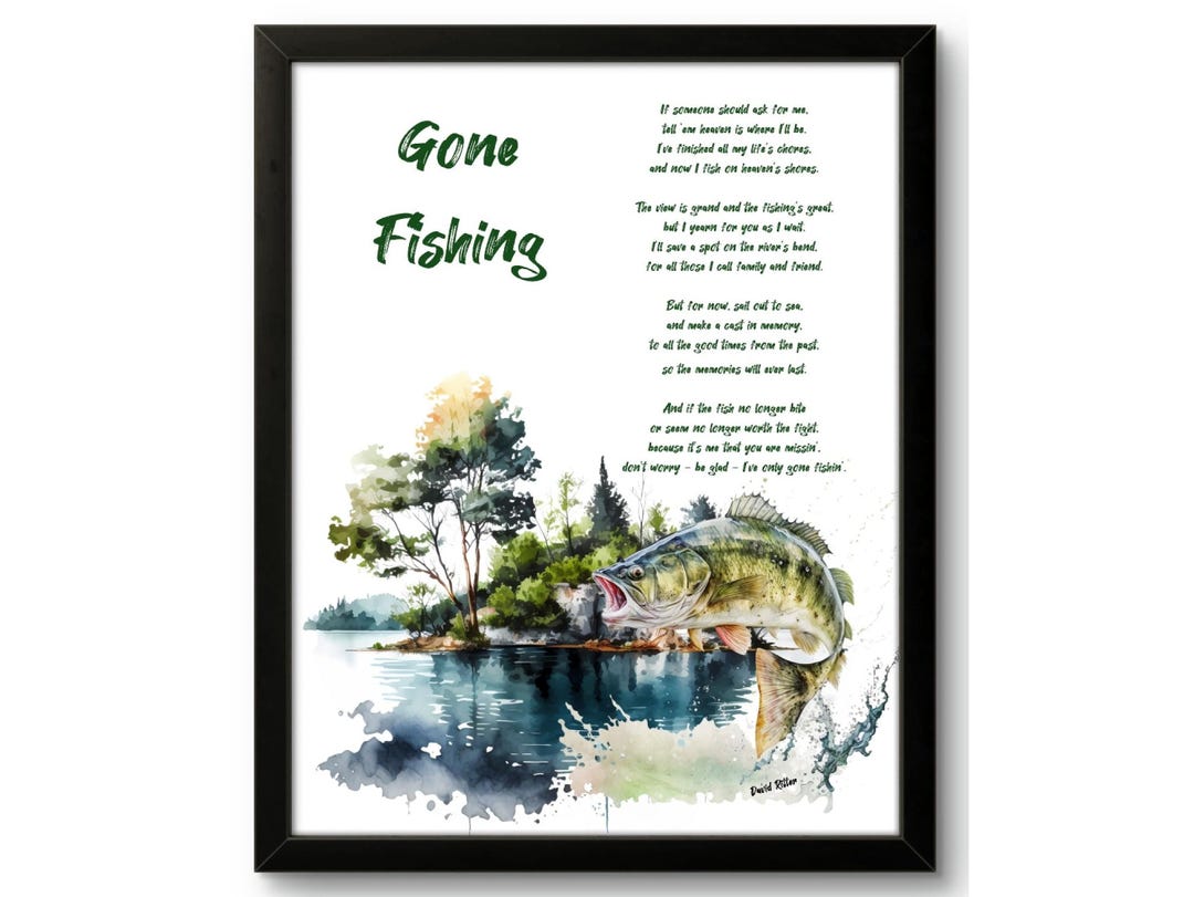Gone Fishing Memorial Poem Print: Angler Remembrance Gift - Etsy