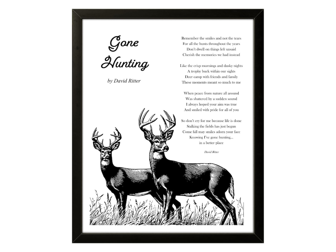 Gone Hunting Memorial Poem: Hunter Tribute Keepsake (digital Download ...