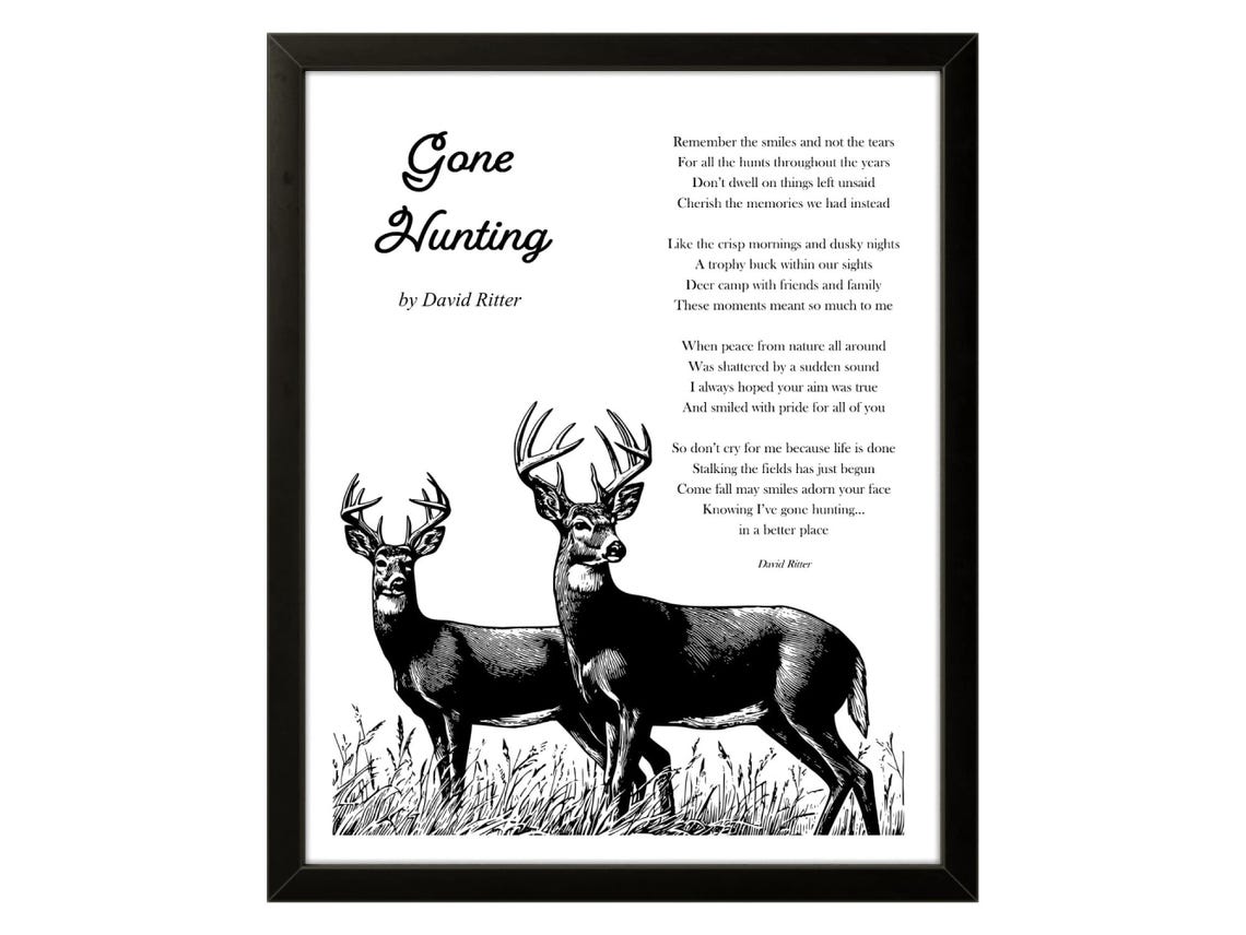 Gone Hunting Memorial Poem: Hunter Tribute Keepsake (digital Download ...