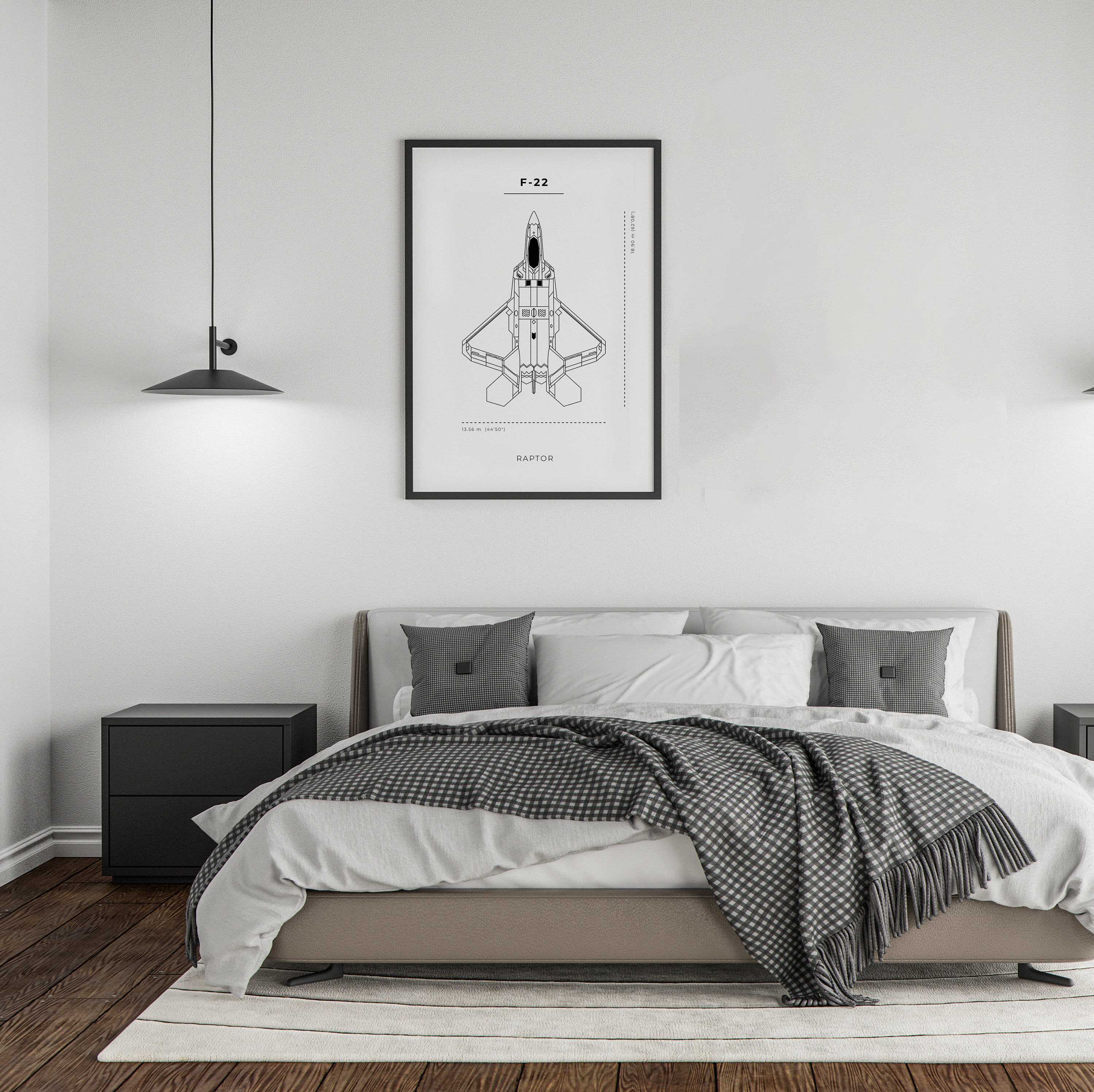 F22 Raptor Blueprint Poster: Military Aviation Wall Art (digital ...