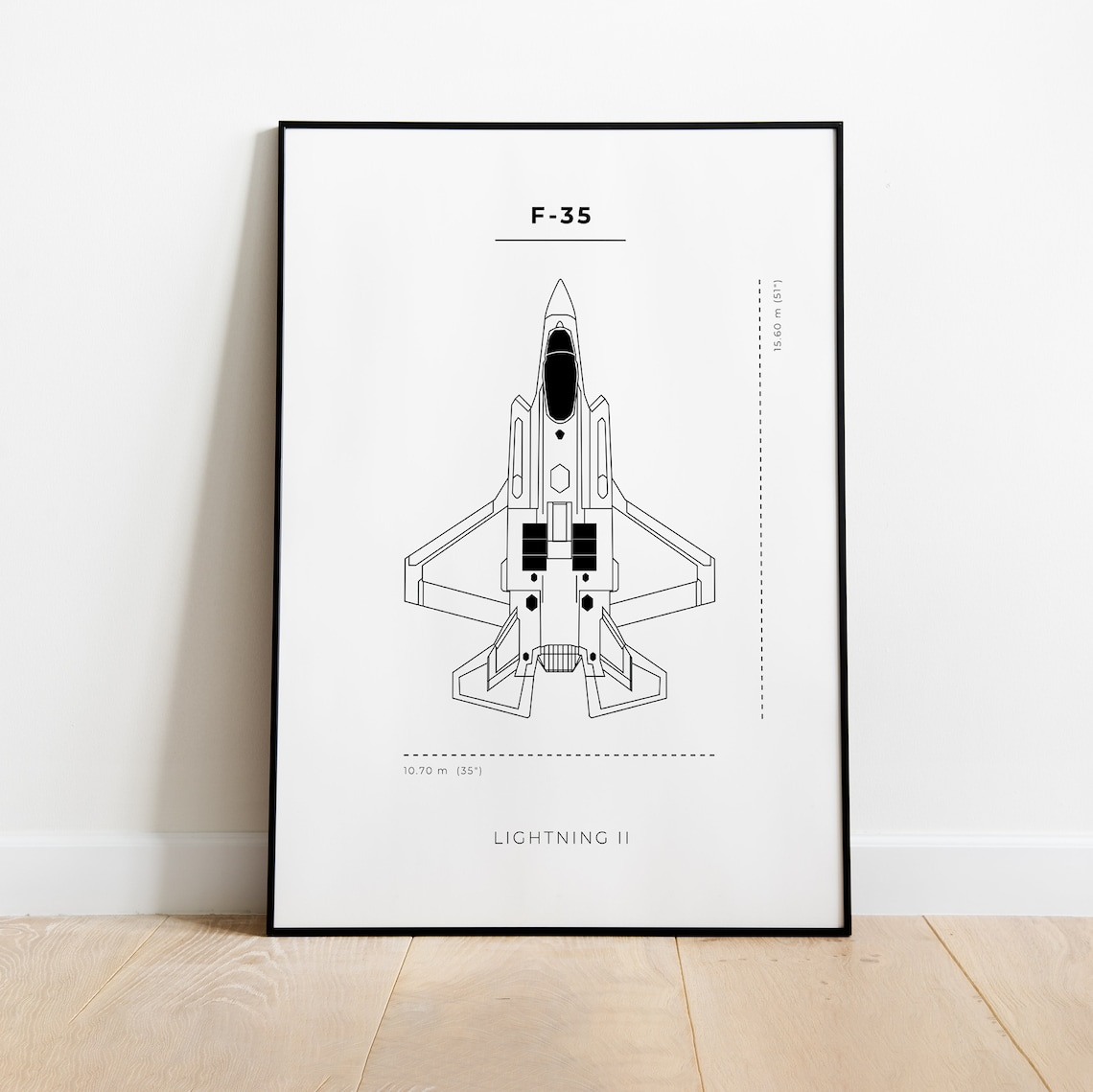 F35 Blueprint Poster - Fighter Jet Wall Art - F-35 Lightning II ...