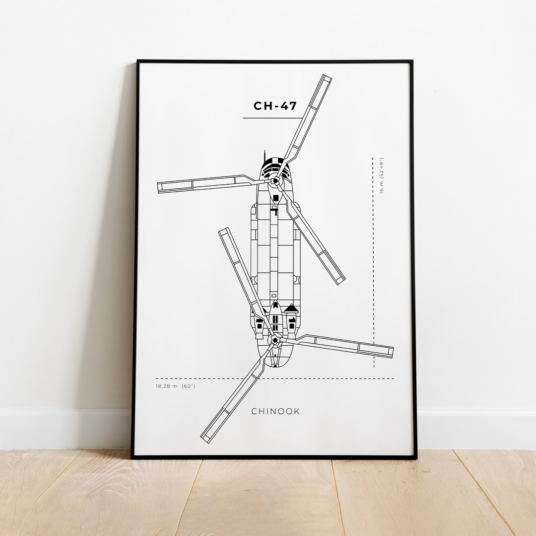 Chinook Poster: Minimalist Helicopter Wall Art (digital Download) - Etsy