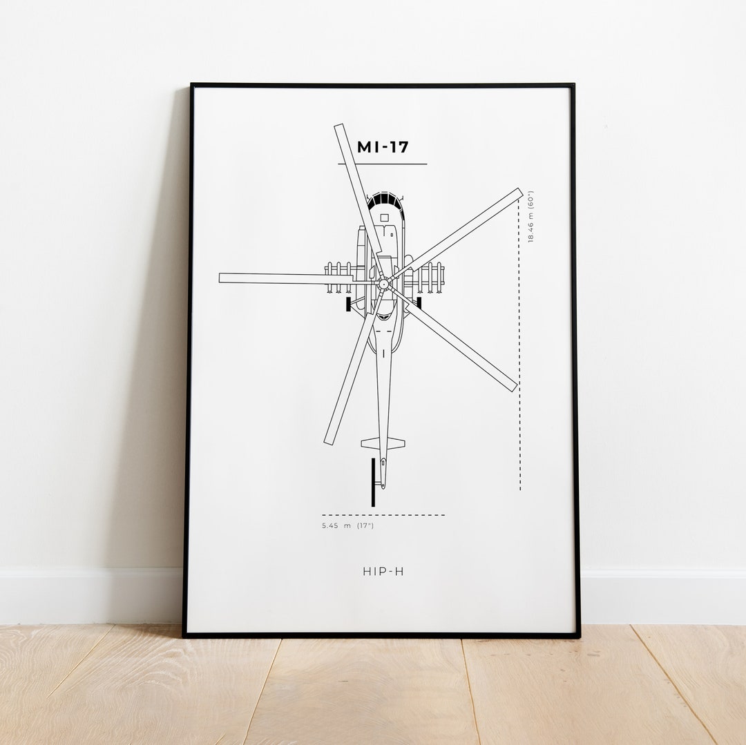 MI17 Blueprint Poster - Helicopter Wall Art - Mil Mi-17 - DIGITAL ...