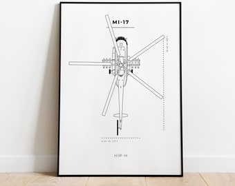 Apache Blueprint Poster Helicopter Wall Art AH-64 Apache DIGITAL ...