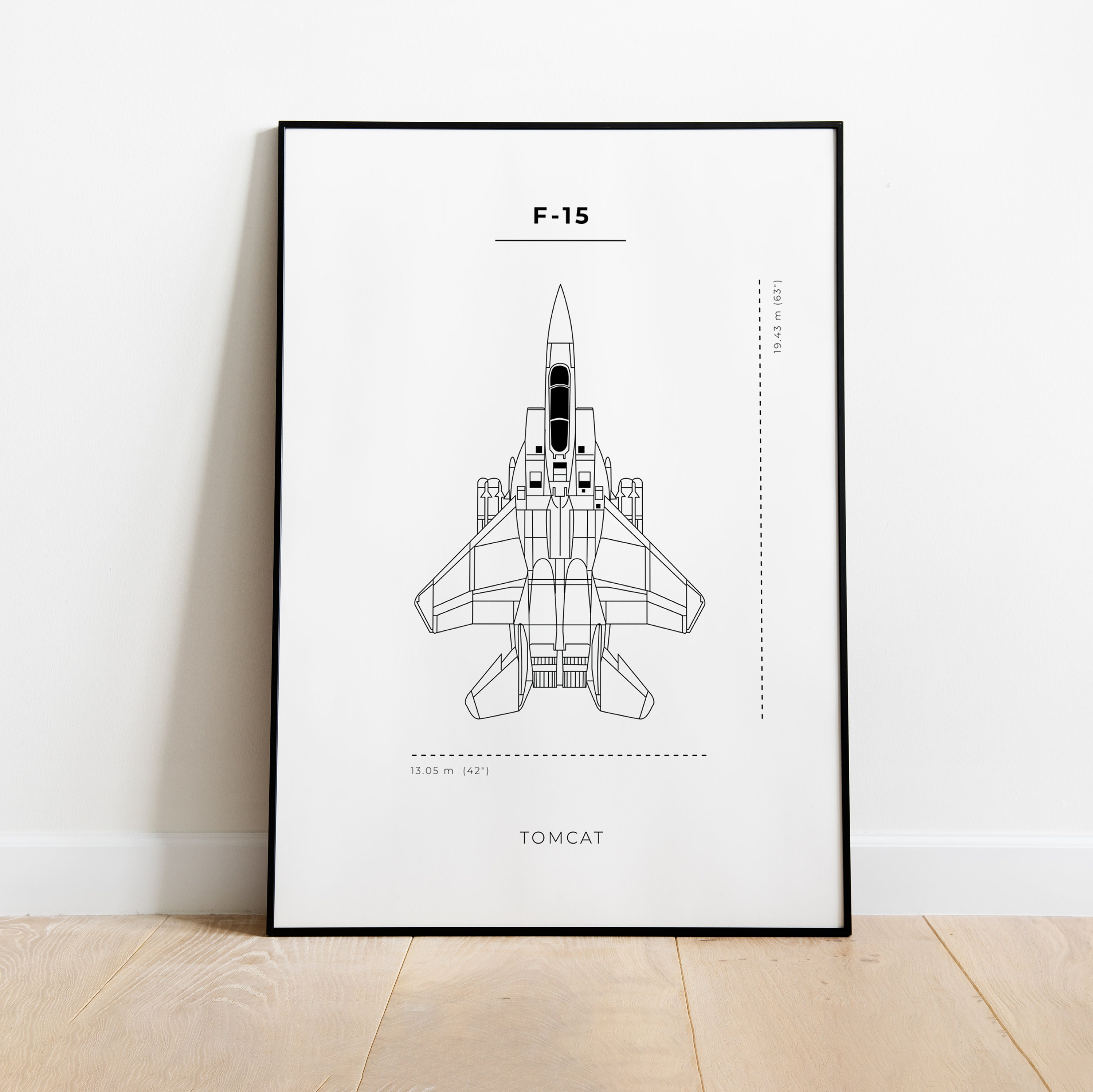 F15 Blueprint Poster - Fighter Jet Wall Art - Douglas F-15 Eagle ...