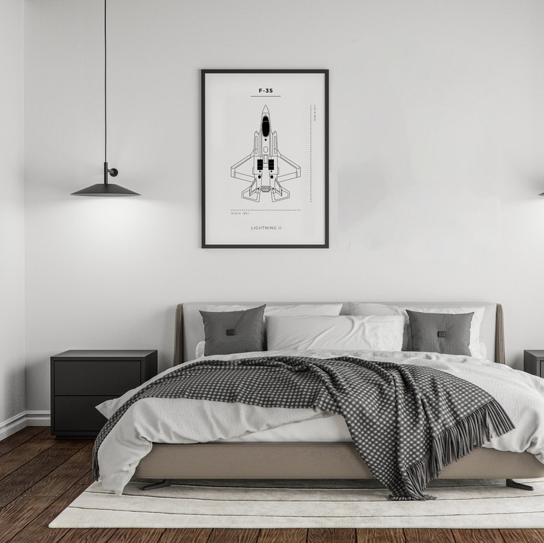 F35 Blueprint Poster - Fighter Jet Wall Art - F-35 Lightning II ...