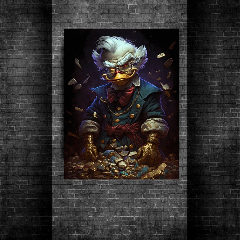 Evil Mad Scrooge Mcduck / Duck Tails / Cartoon / Canvas - Etsy