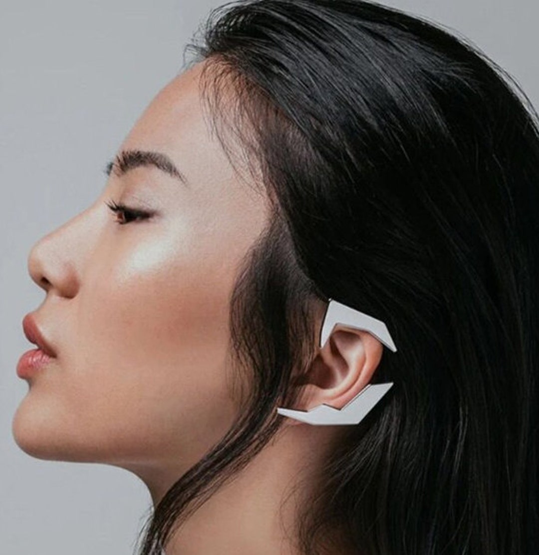 Futuristic Mechanical Metal Sci-fi Cartilage Ear Cuff, Ear Clip, Gift ...