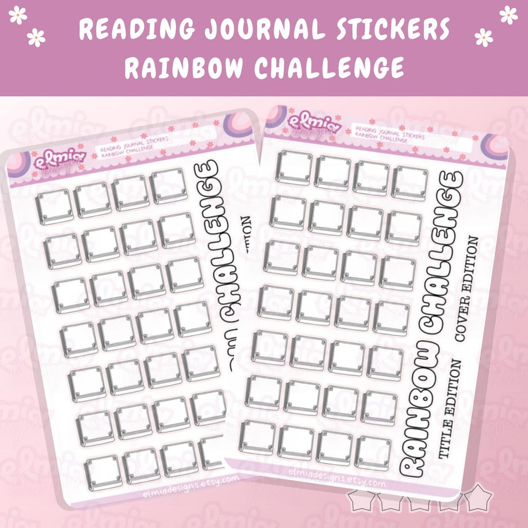 Rainbow Reading Challenge Stickers | Book Journal Tracker - Etsy