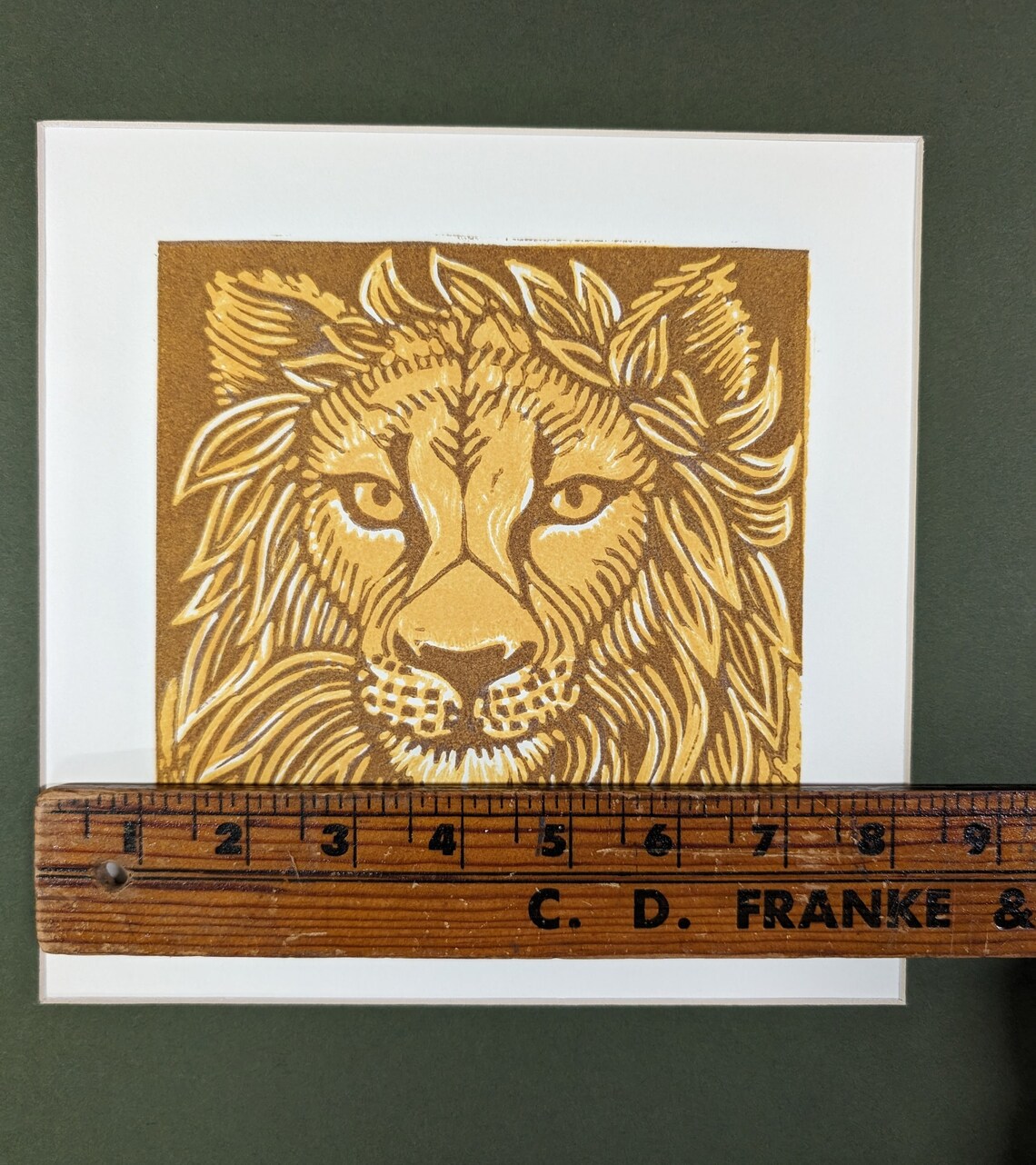Lion, Deborah Schindler, Original Color Linocut Block Print, 39/48 ...