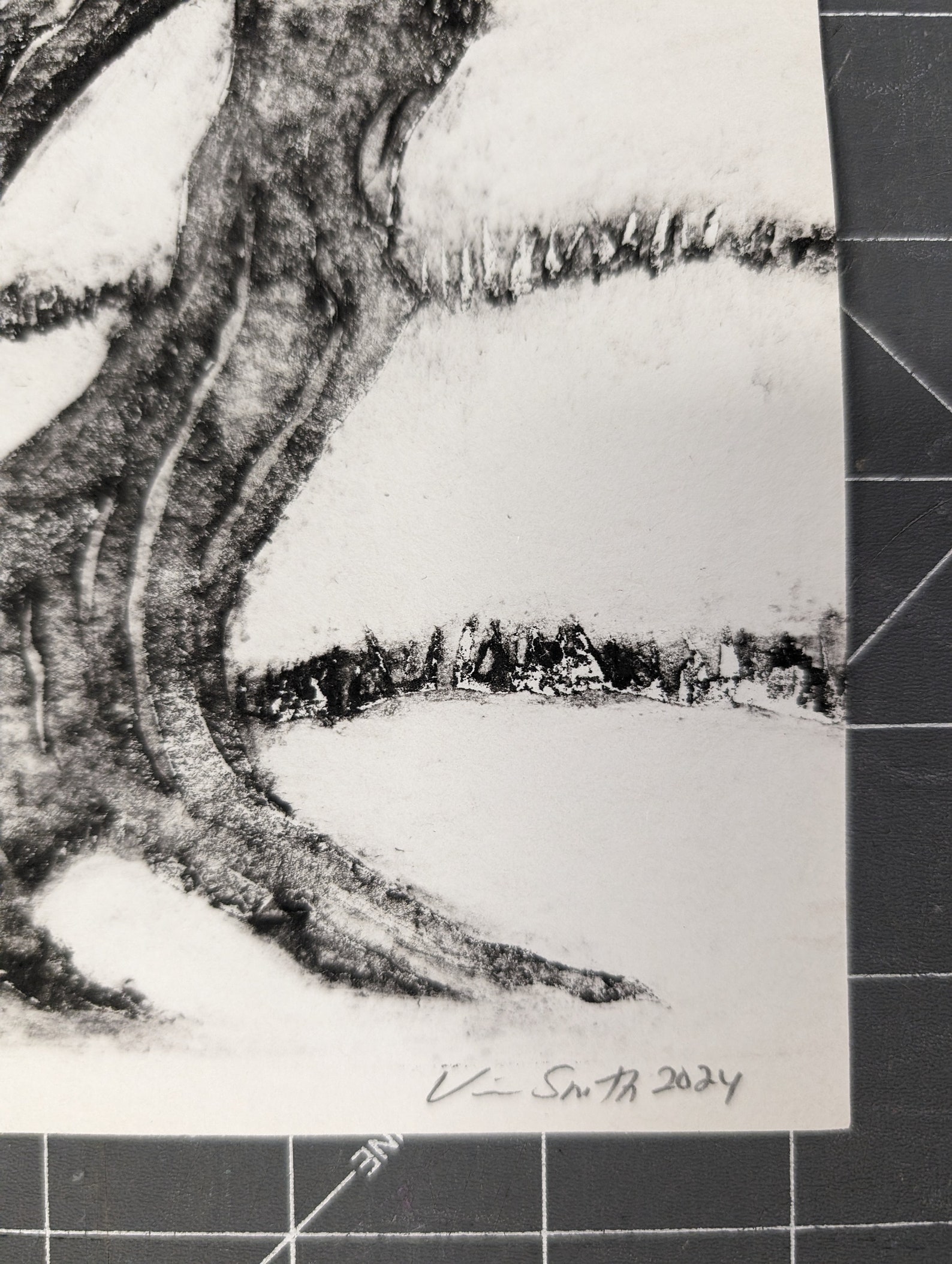 Etching Collagraph Print, "driftwood Tree", Original Nature Print ...