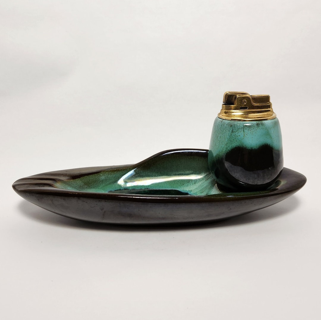 Vintage Ronson Tropicana Table Top Lighter Ashtray Set - Etsy